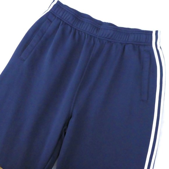 adidas | Pants | Adidas Sweat Pants Navy White Stripes Zip Legs Pockets ...